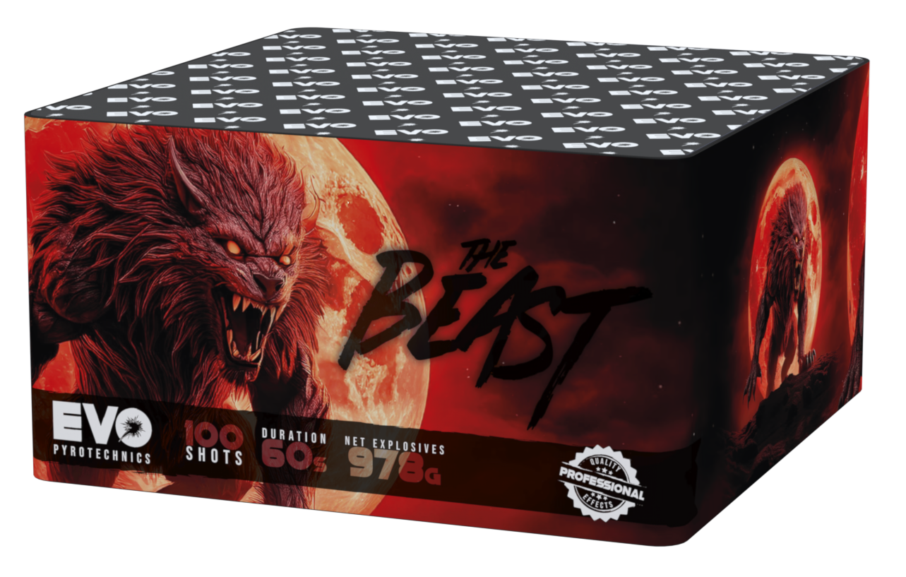 The Beast by Evo Pyrotechnics - 100 Shots in 60 Seconds – HEX Fireworks Ltd