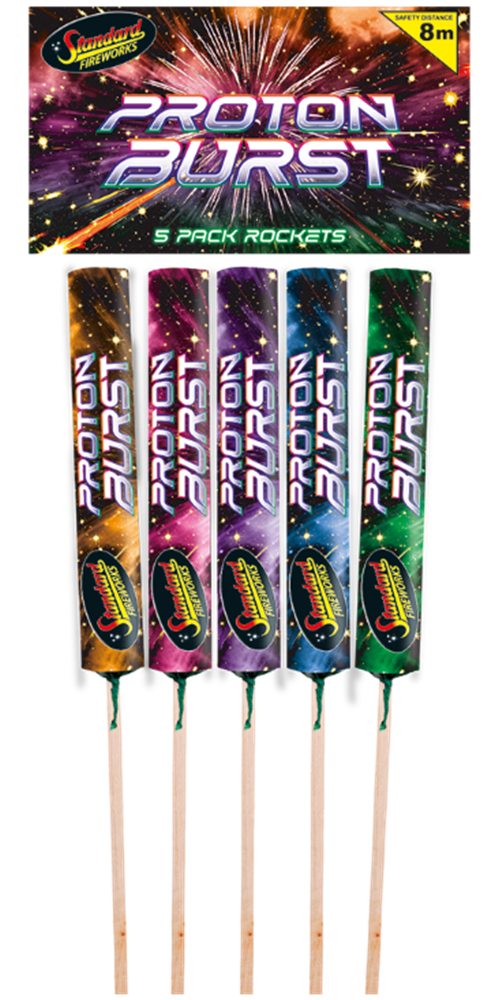 Proton Burst by Standard Fireworks - 5 Rocket Pack – HEX Fireworks Ltd
