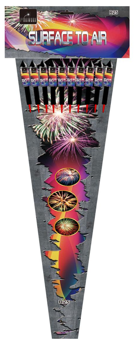 Surface to Air by Pyroworx - 10 Rocket Pack – HEX Fireworks Ltd